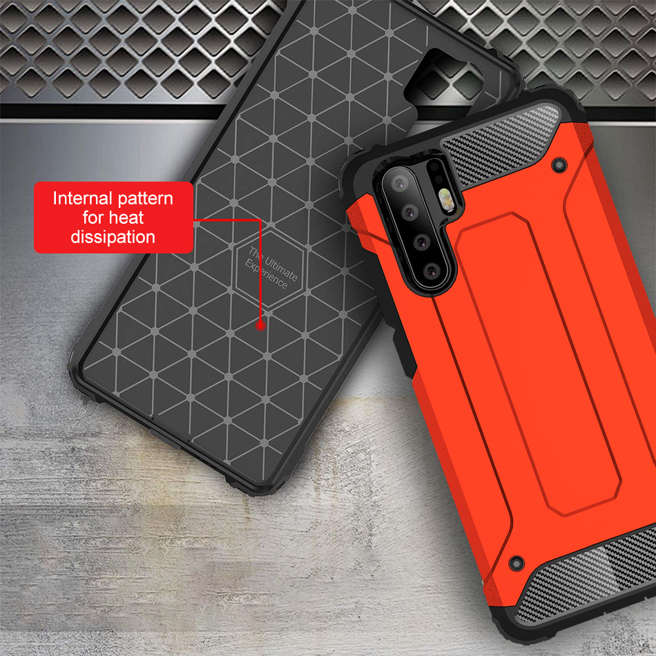 Military Defender Shockproof Case for Huawei P30 Pro (Red)